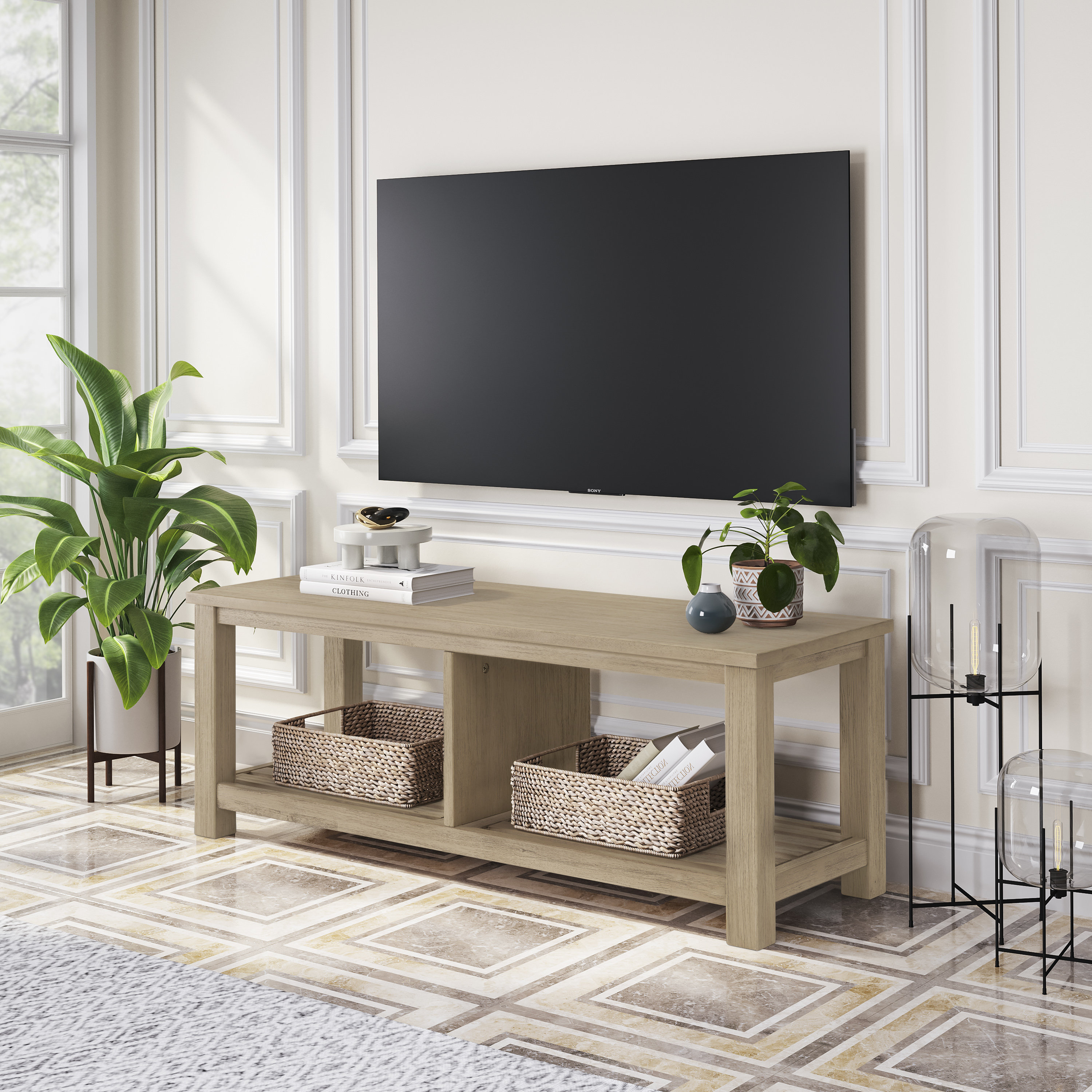 The Twillery Co.® Newcastleton Solid Wood TV Stand for TVs up to 50 ...